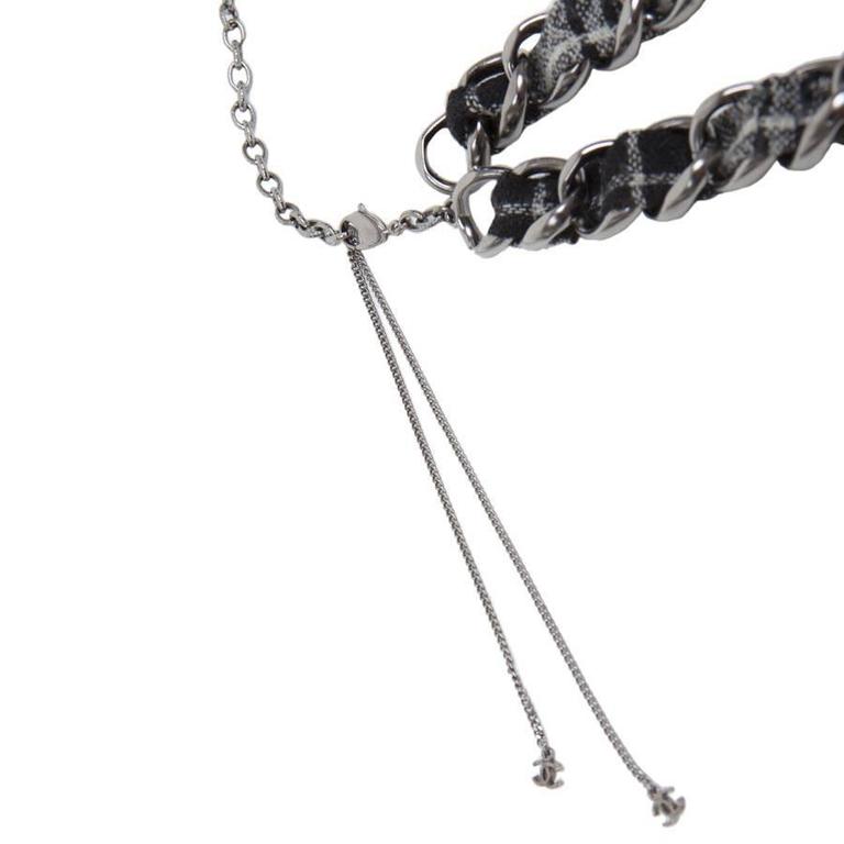 CHANEL Long Chain Necklace 'Paris-Edinburgh' in Tweed and Glass Pearls ...