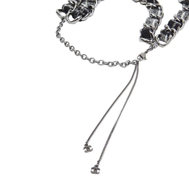 CHANEL Long Chain Necklace 'Paris-Edinburgh' in Tweed and Glass Pearls ...