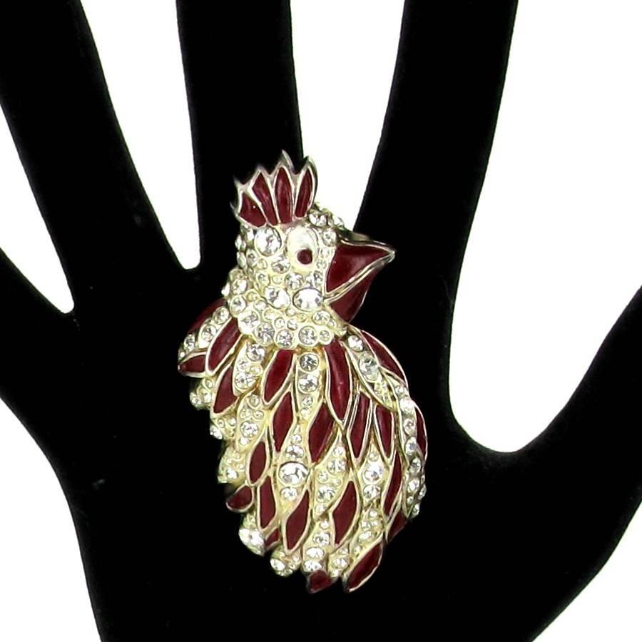 NINA RICCI Vintage Parrot Brooch in Aged Silver Metal For Sale at ...