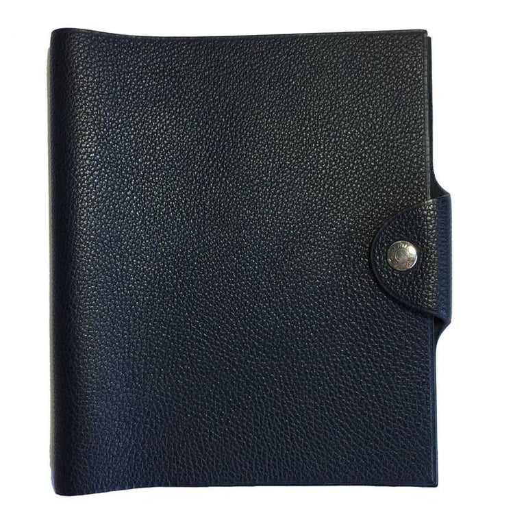 HERMES Notebook Cover Small Model in Black Grained Calf Leather For ...