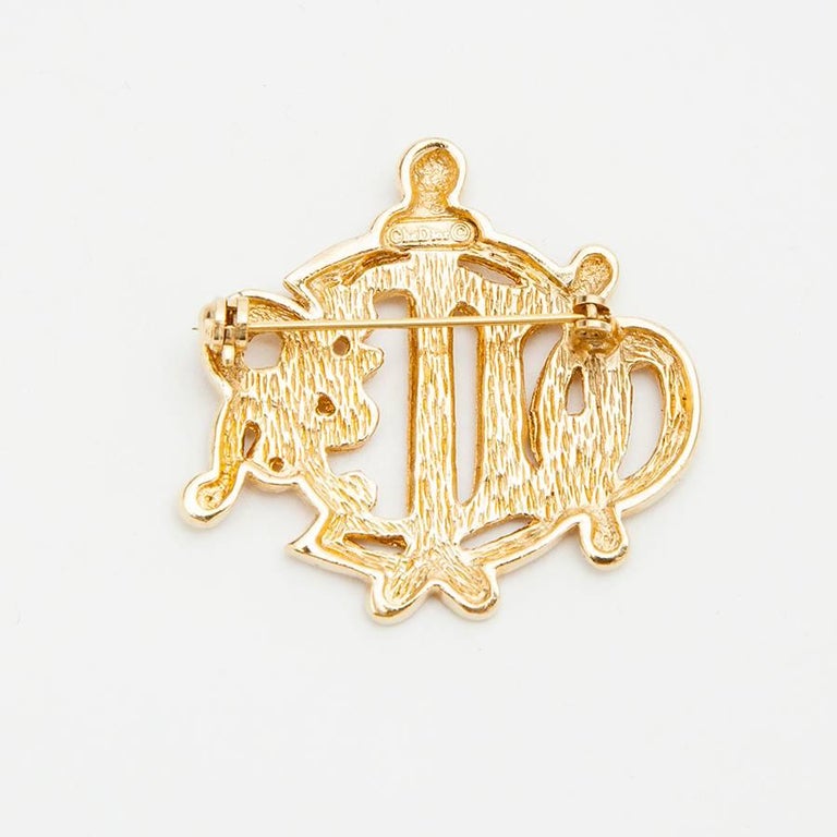 Vintage CHRISTIAN DIOR Brooch in Gilt Metal at 1stDibs