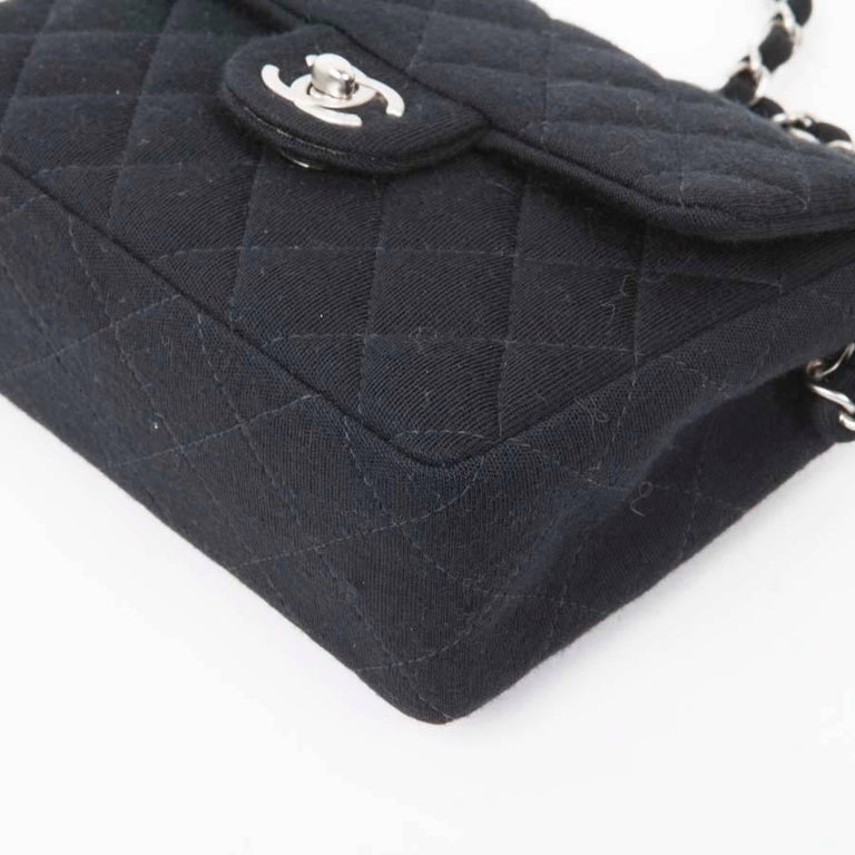 Mini CHANEL Bag in Black Jersey at 1stDibs | black small chanel bag ...