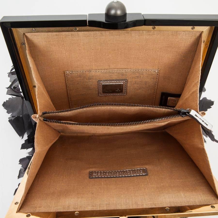 Small FENDI Bag in Silk Foliage and Silver Plated Metal Balls For Sale ...