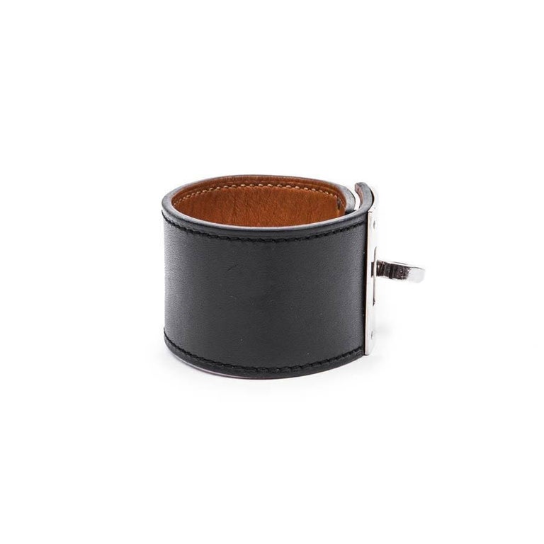 HERMES Kelly Dog Cuff in Black Calfskin at 1stDibs | hermes kelly cuff ...