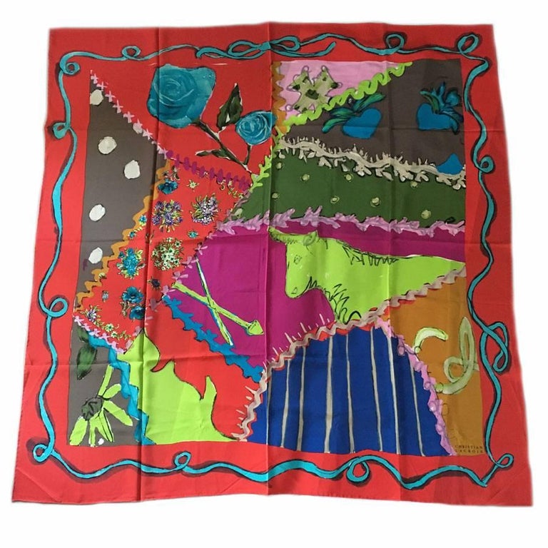 CHRISTIAN LACROIX Large Scarf in Multicolored Silk at 1stDibs ...