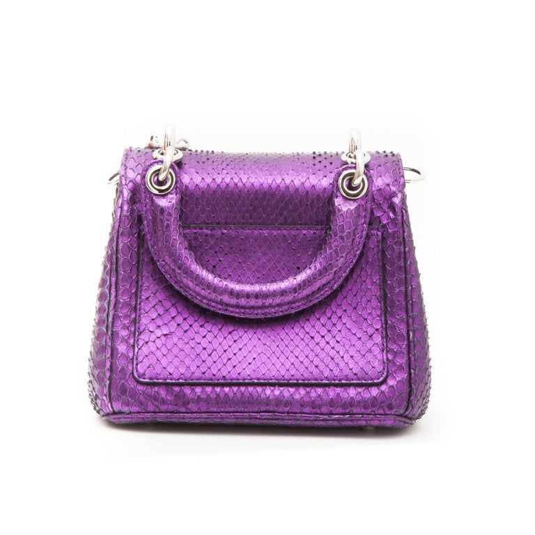 Christian Dior Metallic Purple Python Double Flap Bag For Sale at 1stDibs | christian dior ...