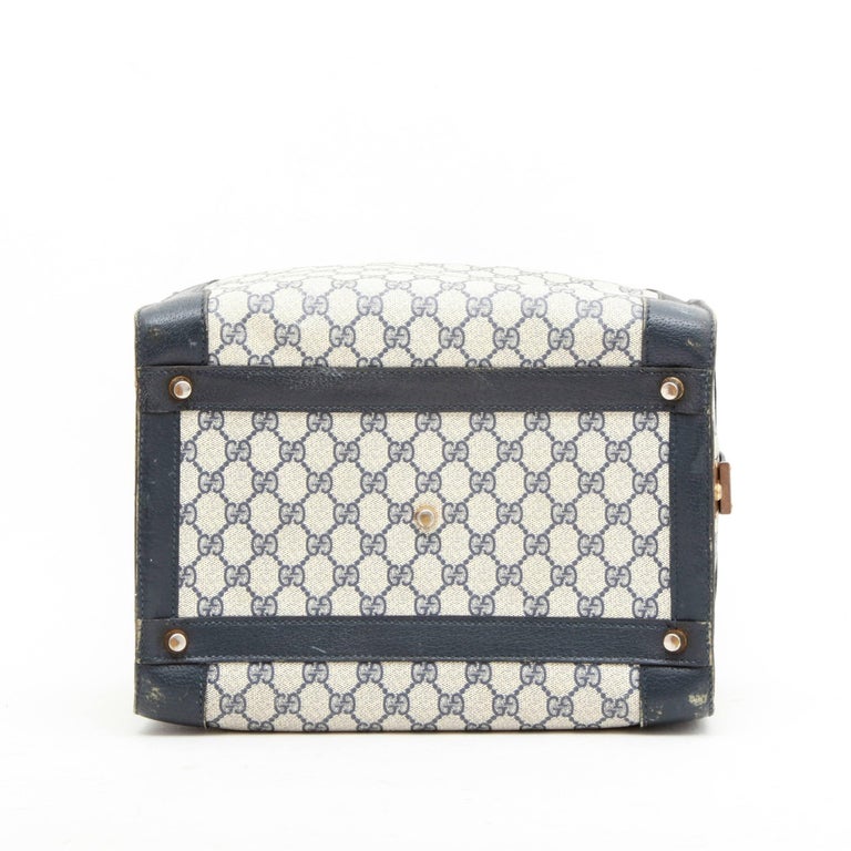 Vintage GUCCI Vanity in Blue Monogram Canvas and Leather at 1stDibs