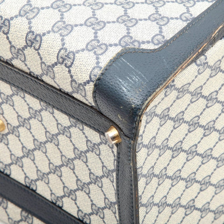 Vintage GUCCI Vanity in Blue Monogram Canvas and Leather at 1stDibs