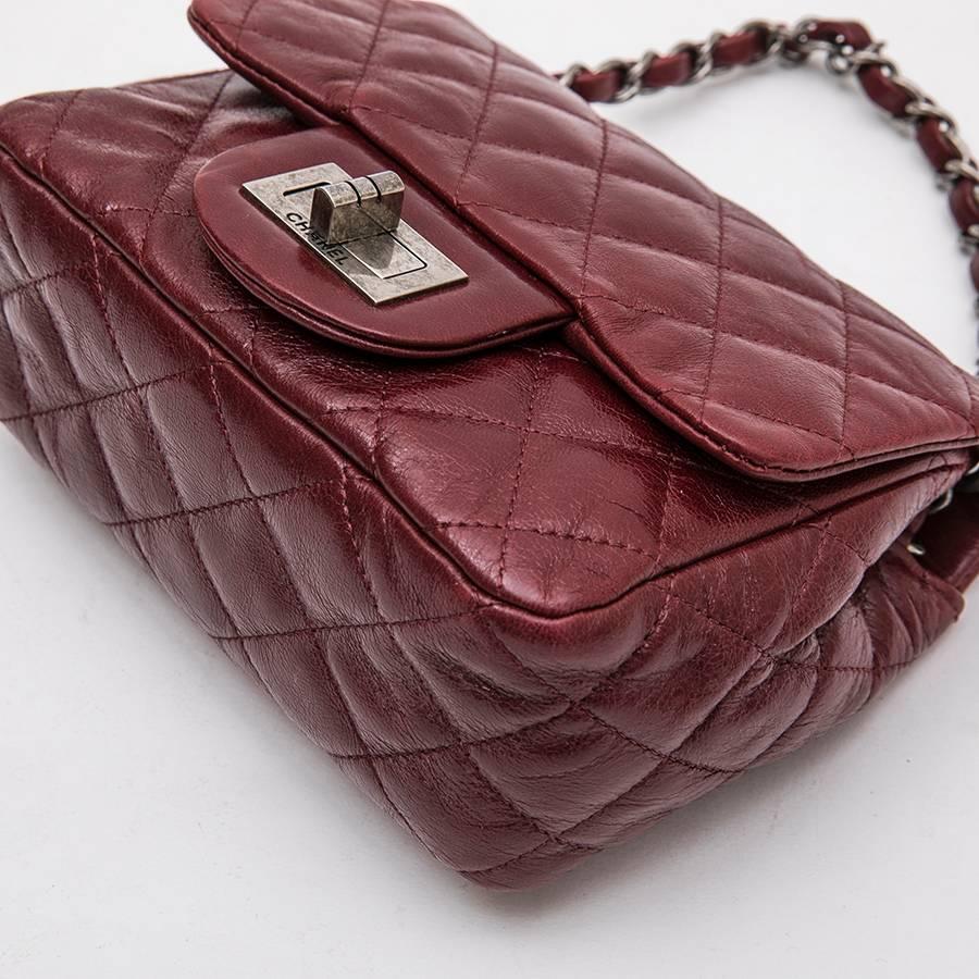 CHANEL Mini 2.55 Bag in Burgundy Quilted Leather at 1stDibs | mini 2.55 ...