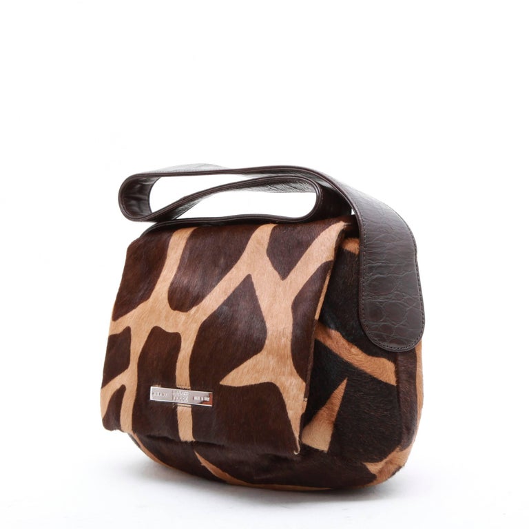 GIANFRANCO FERRE Vintage Bag in Light and Dark Brown Foal-like Calf For ...