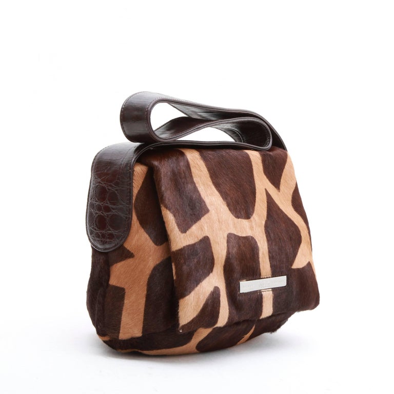 GIANFRANCO FERRE Vintage Bag in Light and Dark Brown Foal-like Calf For ...