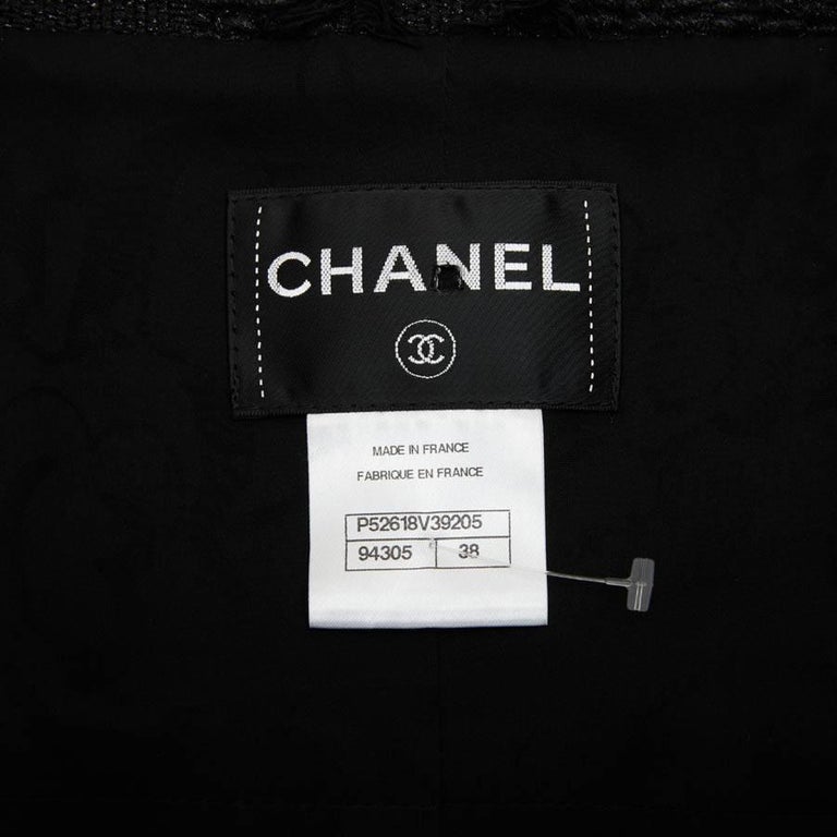 CHANEL Short Black Jacket Size 38FR For Sale at 1stDibs