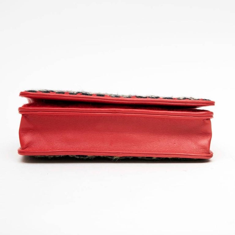 Chanel Multicolored Tweed and Red Smooth Leather Paris-Salzburg Mini ...