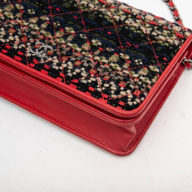 Chanel Multicolored Tweed and Red Smooth Leather Paris-Salzburg Mini ...