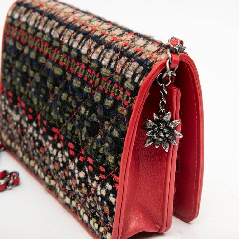Chanel Multicolored Tweed and Red Smooth Leather Paris-Salzburg Mini ...