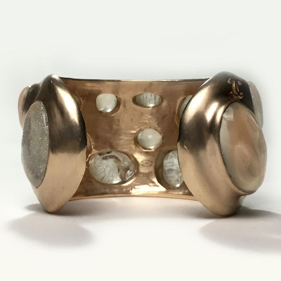 Chanel Paris-Bombay Collection Pink Cuff Bracelet at 1stDibs