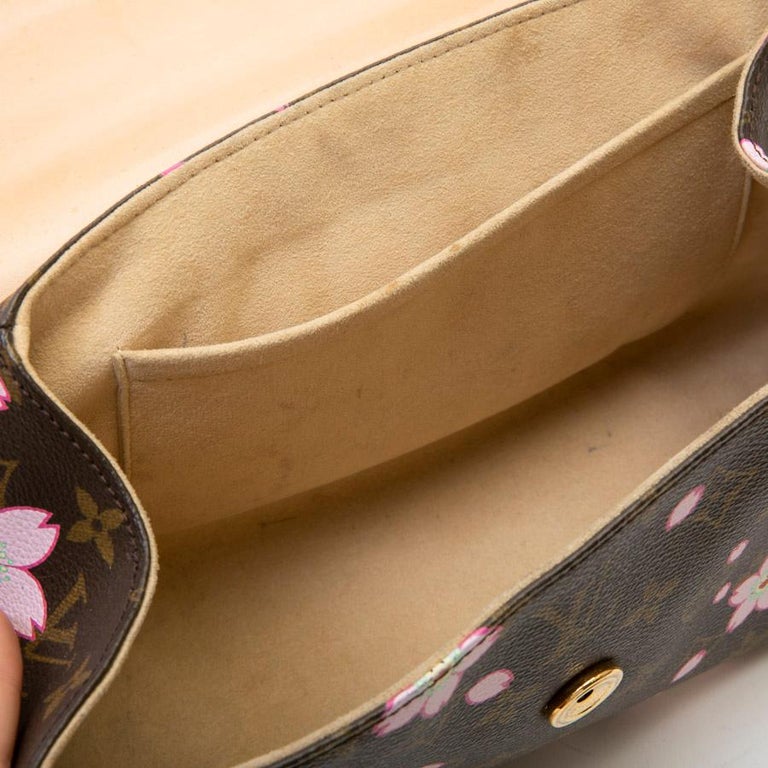 LOUIS VUITTON BAG 'Cherry Blossom' in Brown Monogram Canvas with Floral ...