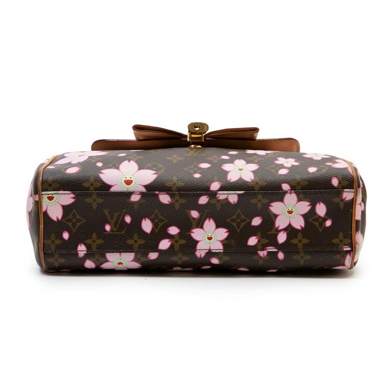 LOUIS VUITTON BAG 'Cherry Blossom' in Brown Monogram Canvas with Floral ...