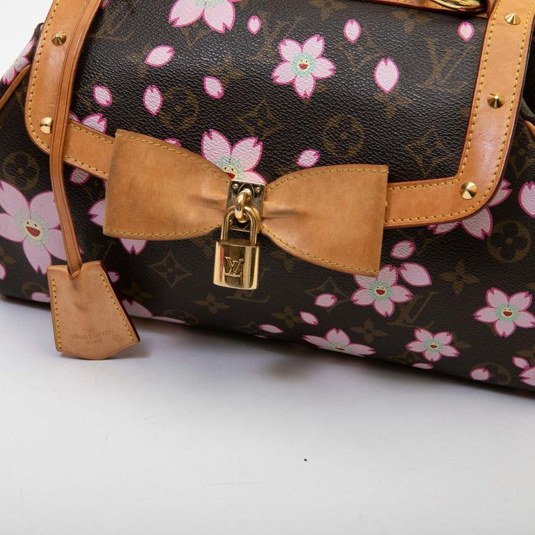 LOUIS VUITTON BAG 'Cherry Blossom' in Brown Monogram Canvas with Floral ...