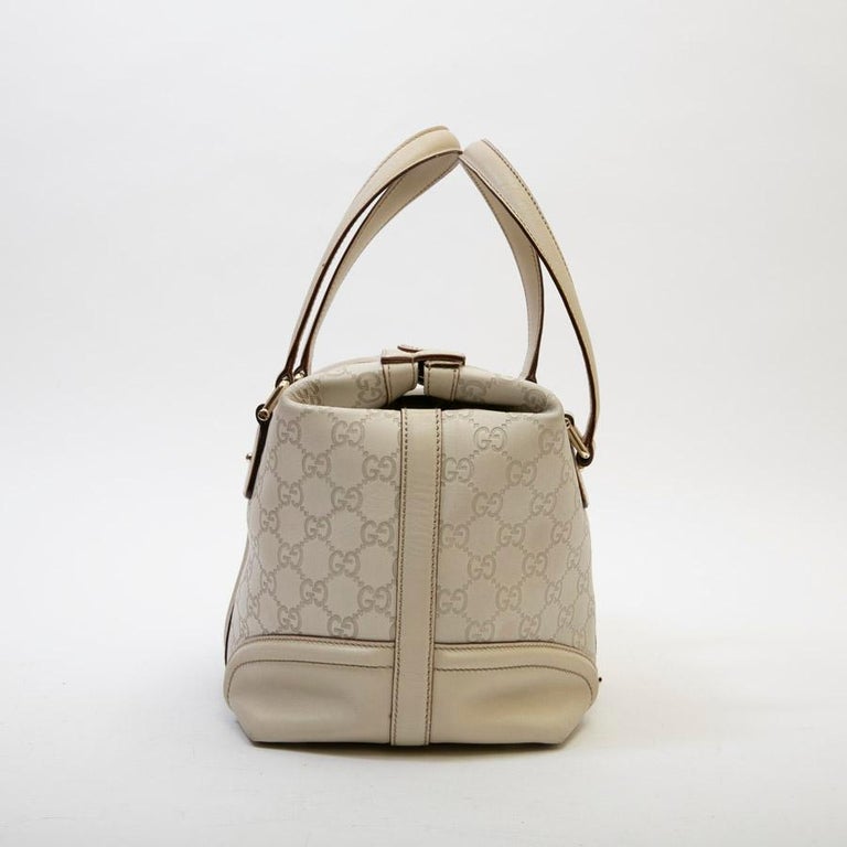 GUCCI Bag in Beige and Velvet Monogram Leather at 1stDibs