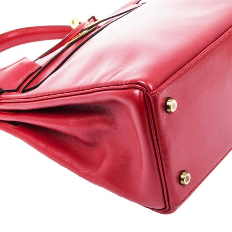 Hermes Kelly 28 Red Box Leather - 1984 at 1stDibs