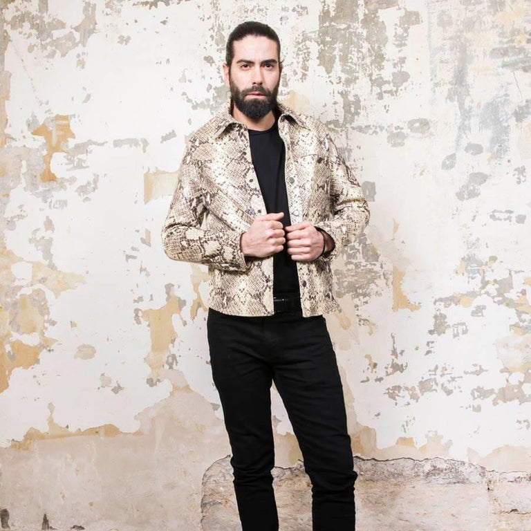 KARL LAGERFELD Jacket in Python Style Leather at 1stDibs