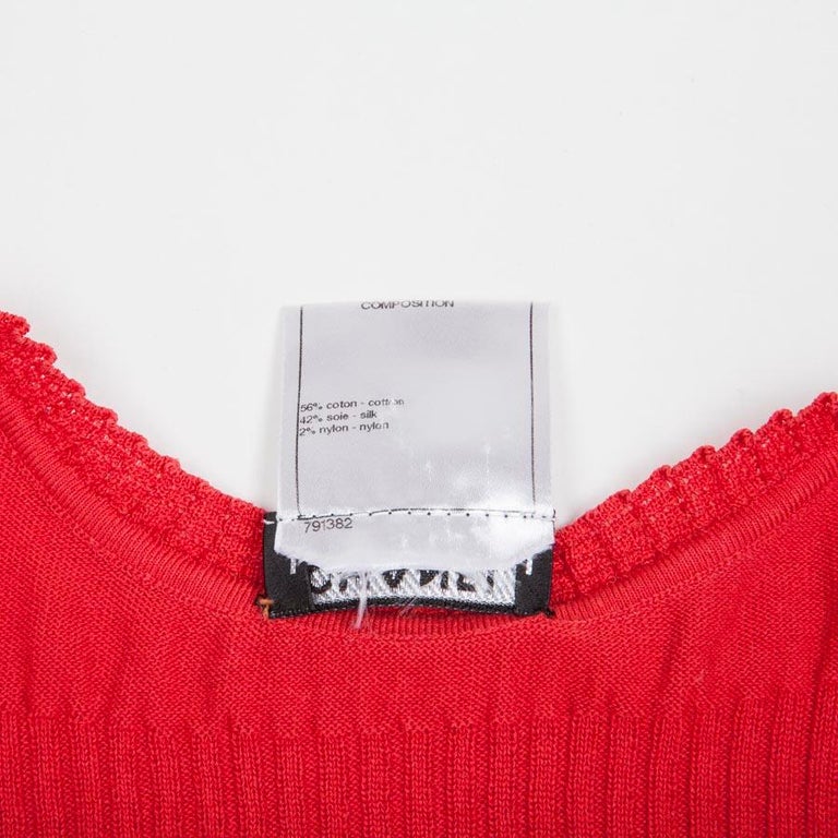CHANEL Tank Top in Red Stretch Cotton Size 36FR at 1stDibs