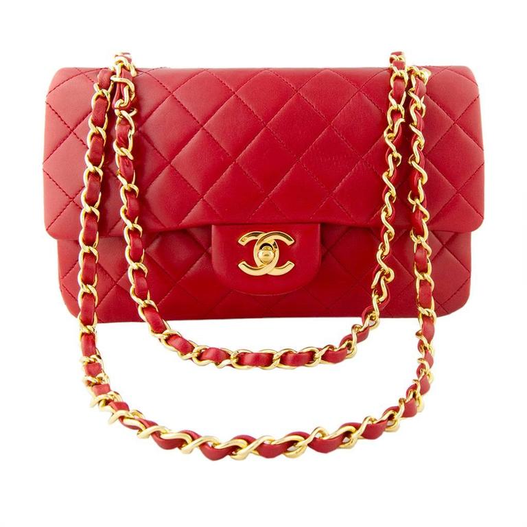 Chanel Red Medium Flap bag, 1989 For Sale at 1stDibs