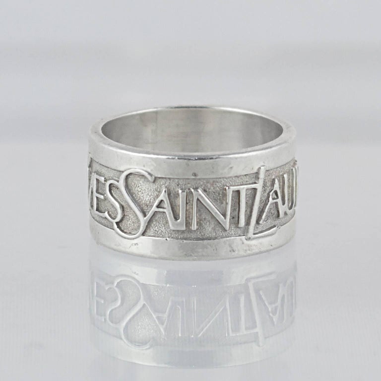 YSL Sterling Silver Ring With Engraved Motif For Sale at 1stDibs | ysl ...