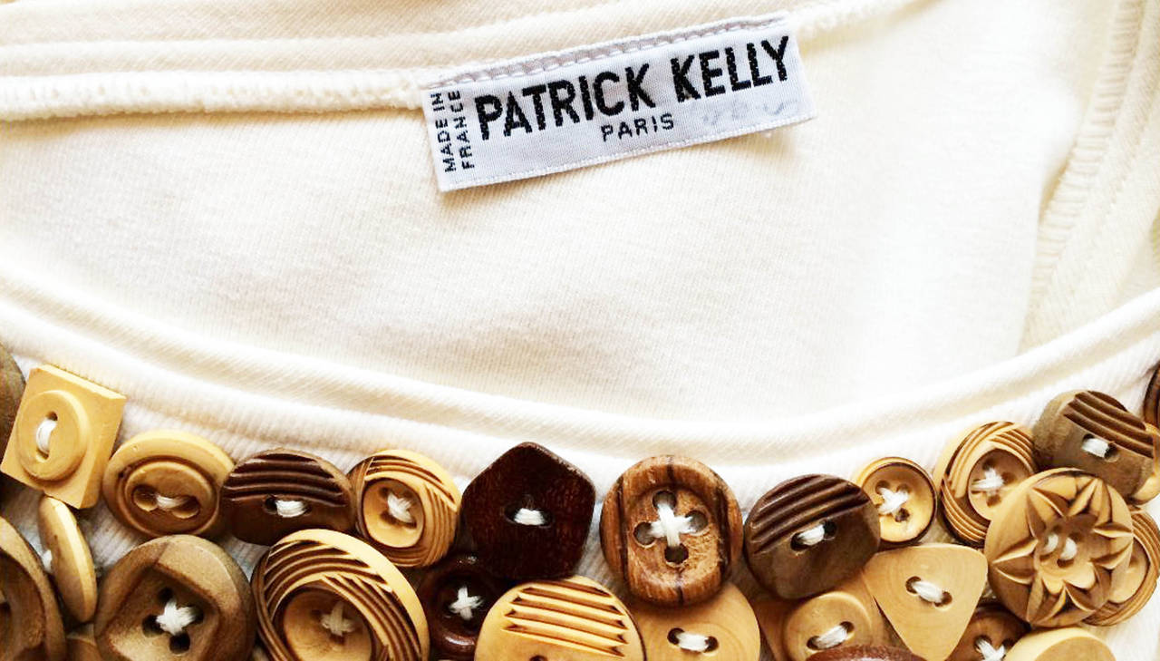 Patrick Kelly Body-Conscious Button Dress 1980s at 1stDibs