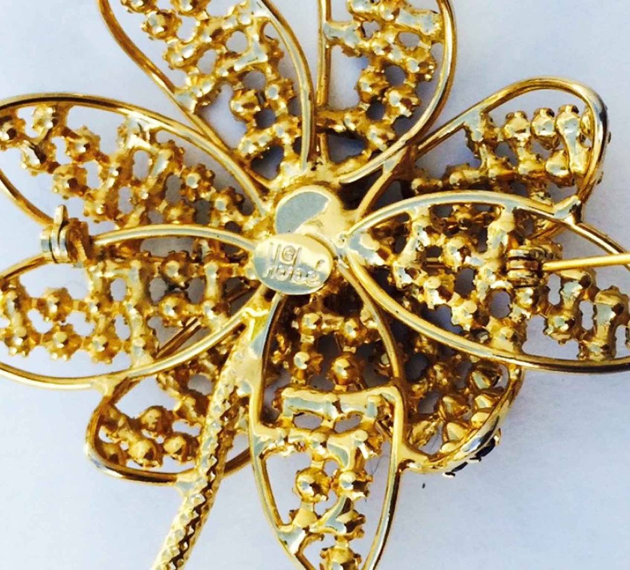 Hobe Crystal Brooch 1960s at 1stDibs