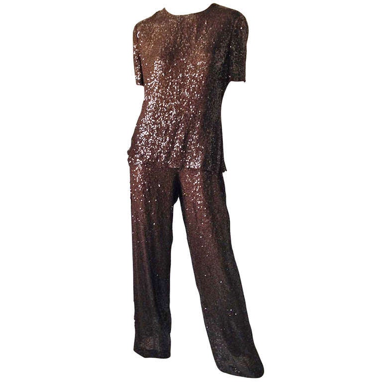 Bill Blass Sequin Evening Pajamas 1970s at 1stDibs