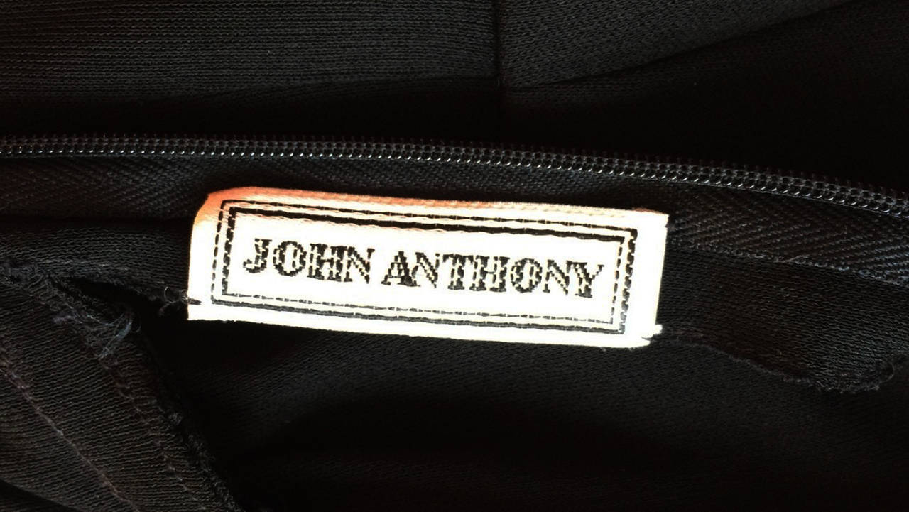Exquisite John Anthony Couture Jersey Gown 1970s at 1stDibs