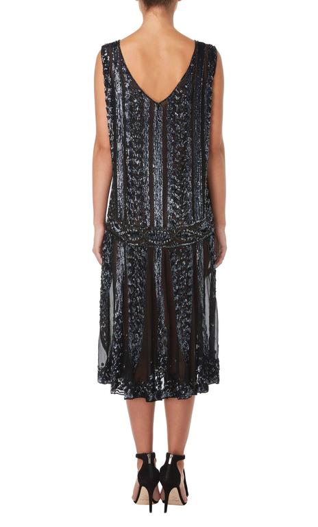 Great Unknown black silk flapper dress, circa 1928 For Sale at 1stDibs