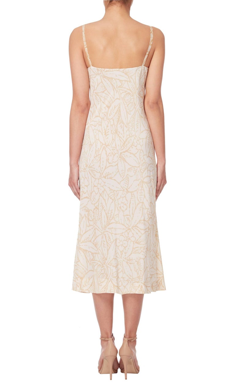 Halston, ivory print dress, circa 1978 For Sale at 1stDibs