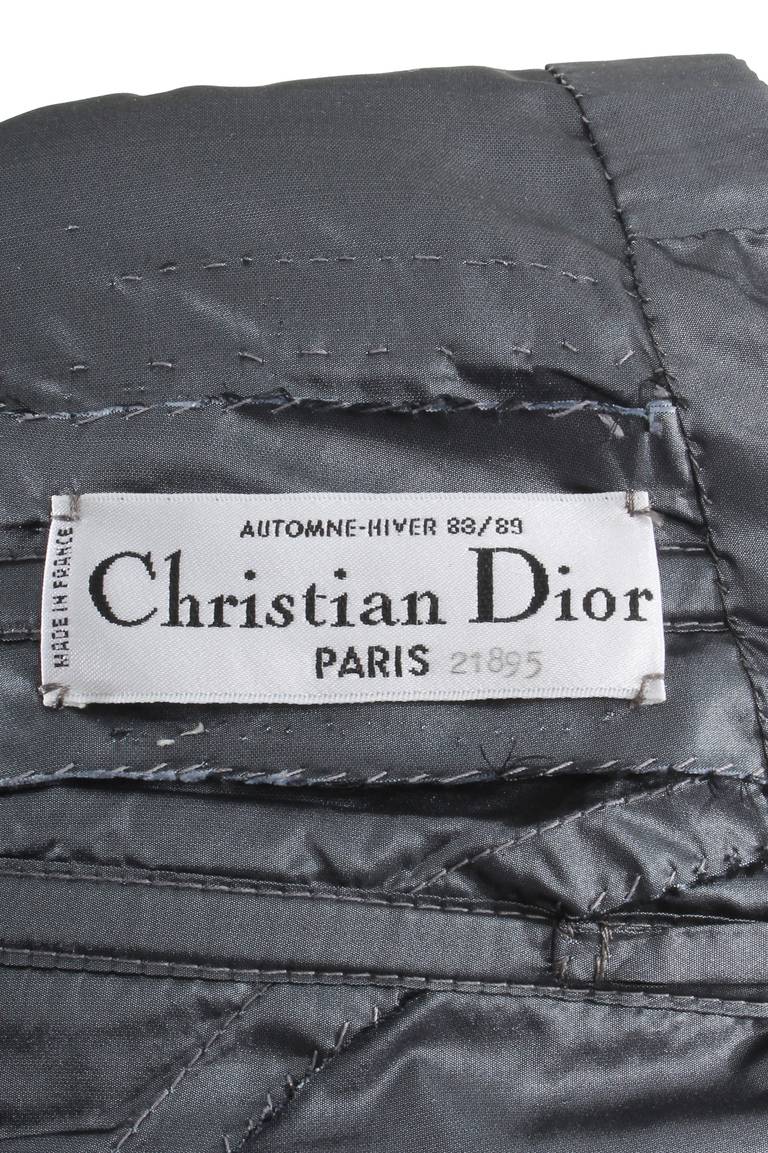 Dior Haute Couture Grey Silk Dress, Autumn Winter 1988 For Sale at 1stDibs