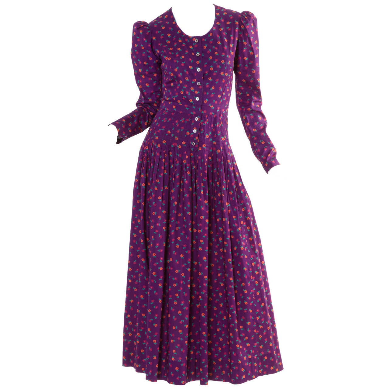 Vintage Yves Saint Laurent Liberty Floral Dress 1970s YSL at 1stDibs ...