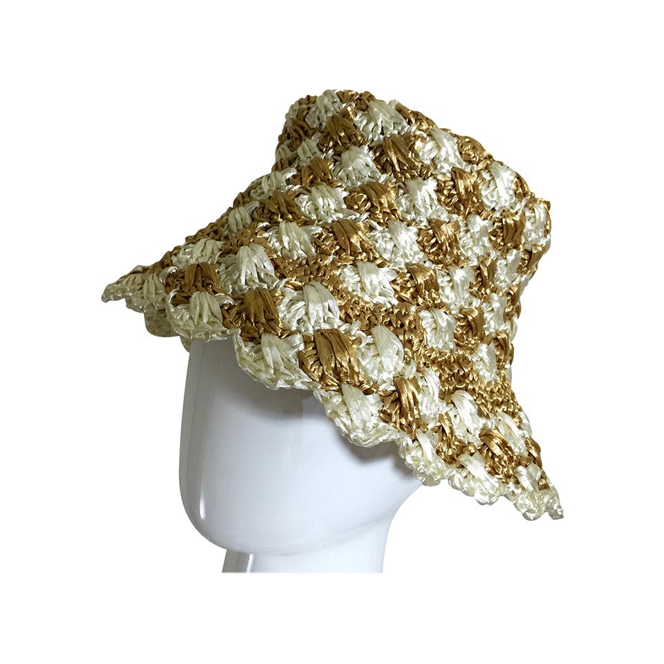 Prada Woven Raffia Bucket Sun Hat at 1stDibs | prada raffia bucket hat