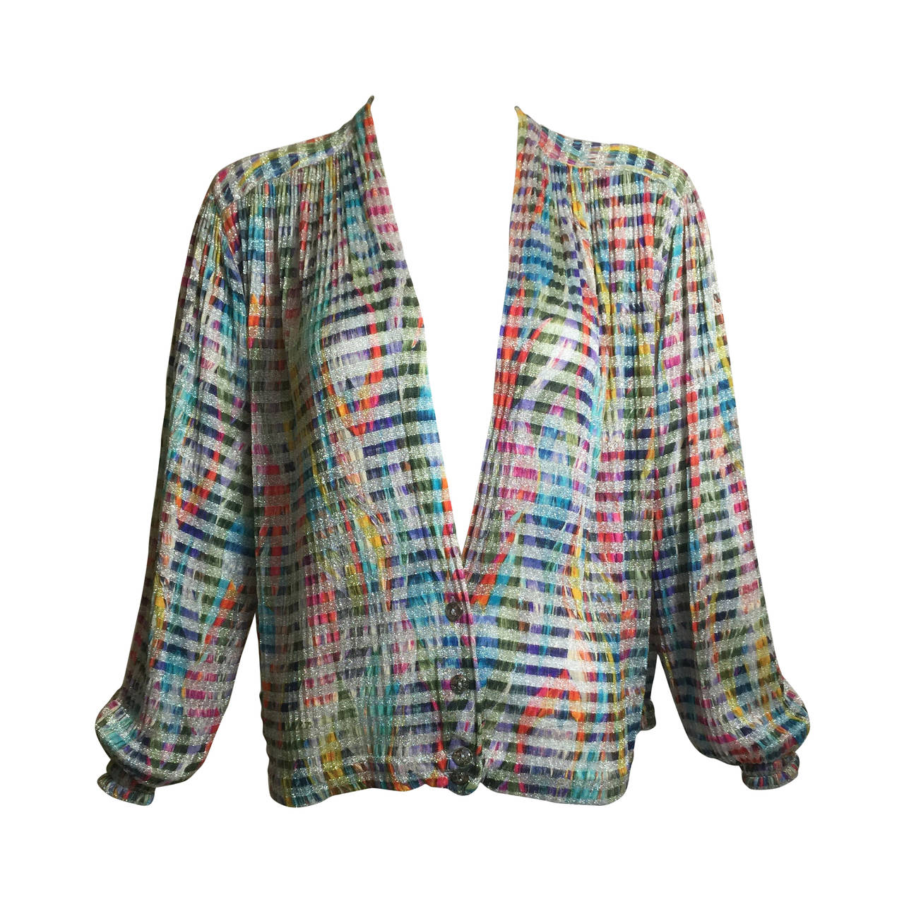 1920's Beaded Sequin Scenic Floral Silk-Chiffon Flapper Jacket at 1stDibs