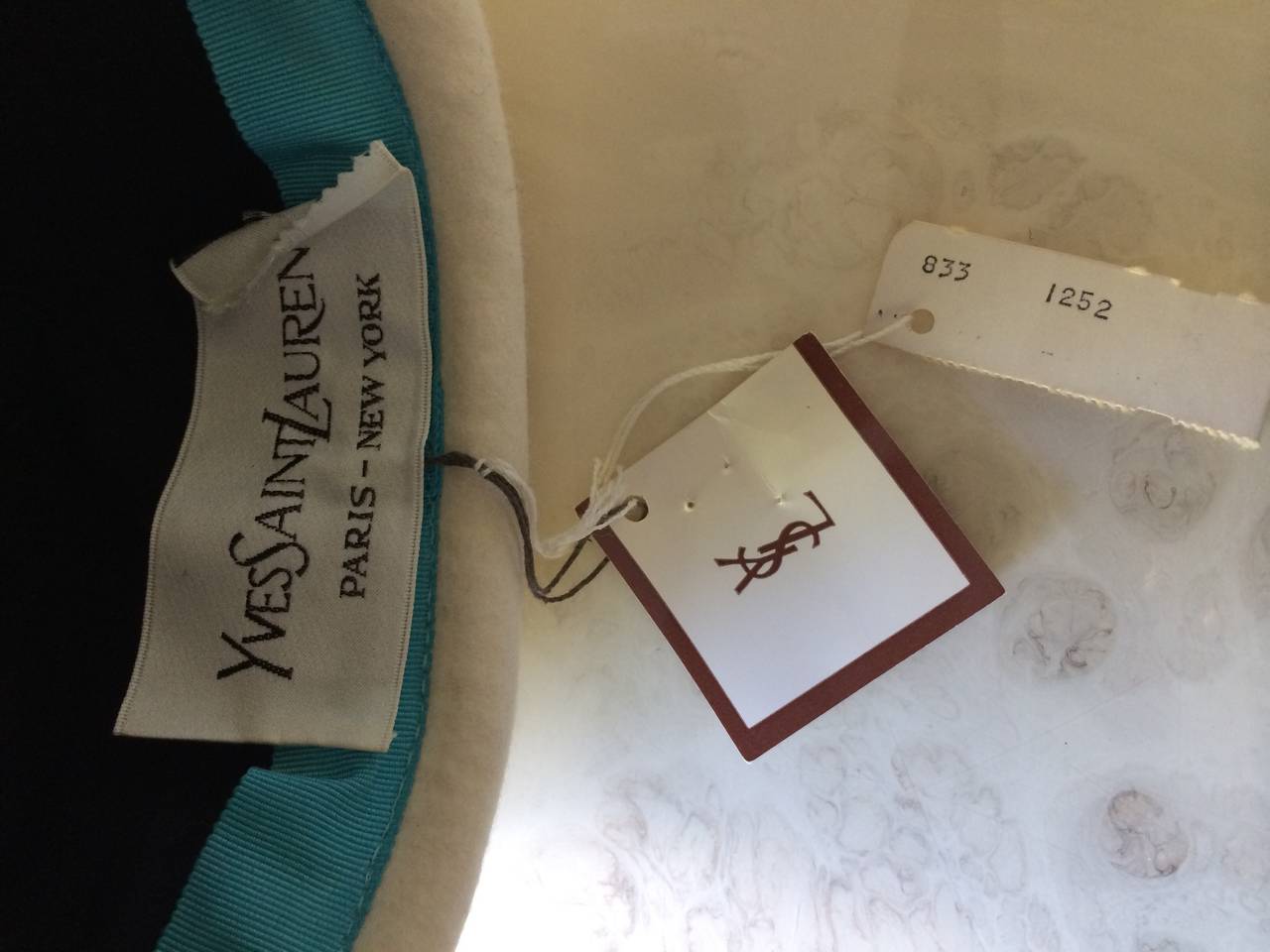 YSL Vintage Leather and Felt Hat with tags at 1stDibs | ysl hat