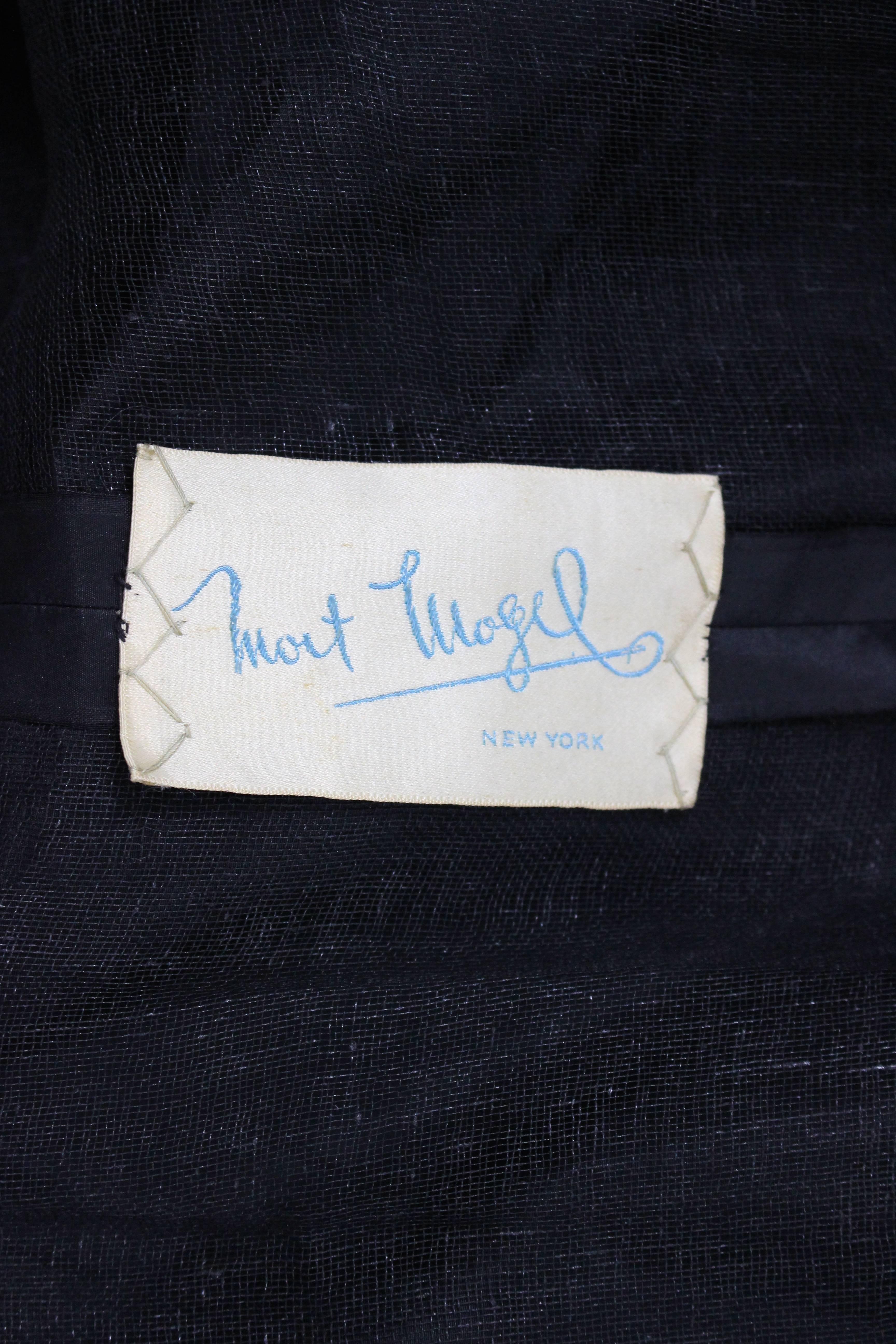 1950s Mort Mogel Black Lace and Charcoal Grey Net Full Skirt Cocktail ...