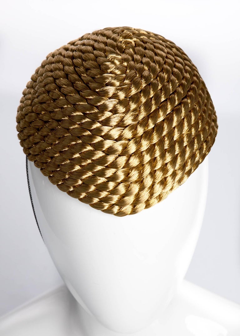 1980s Krizia Coiled Gold Rope Hat at 1stDibs