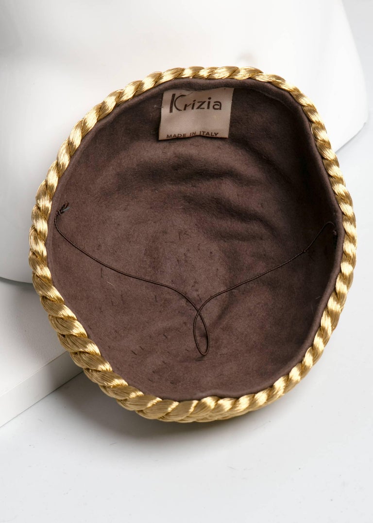 1980s Krizia Coiled Gold Rope Hat at 1stDibs