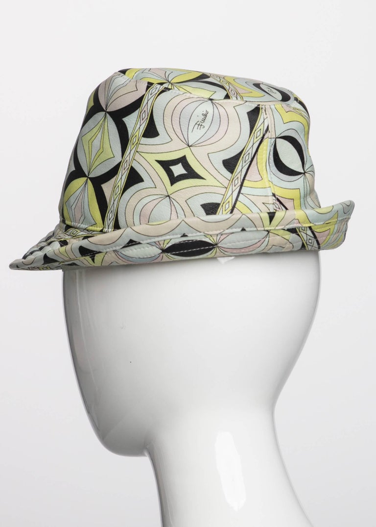 Emilio Pucci Sorbet Colors Printed Leather Fedora Hat at 1stDibs ...