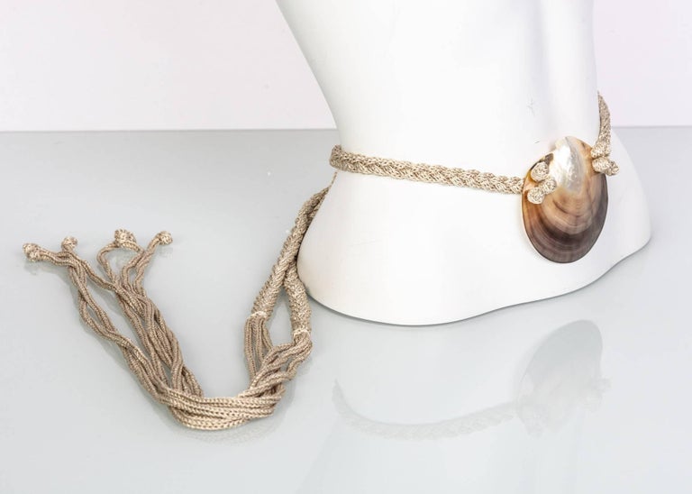 Mother of Pearl Sea Shell Braided Cord Belt, 1960s at 1stDibs | sea ...