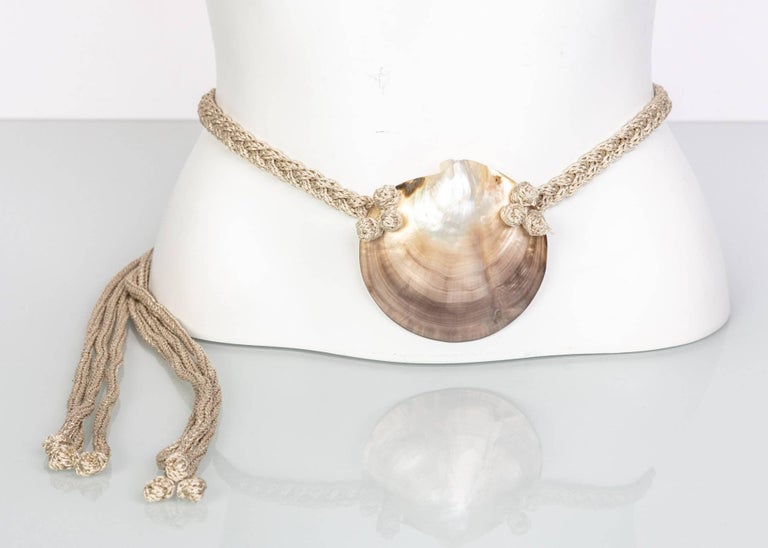 Mother of Pearl Sea Shell Braided Cord Belt, 1960s at 1stDibs | sea ...