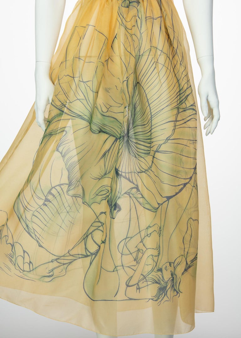Prada James Jean Fairy Runway Yellow Silk Dress, 2008 at 1stDibs ...