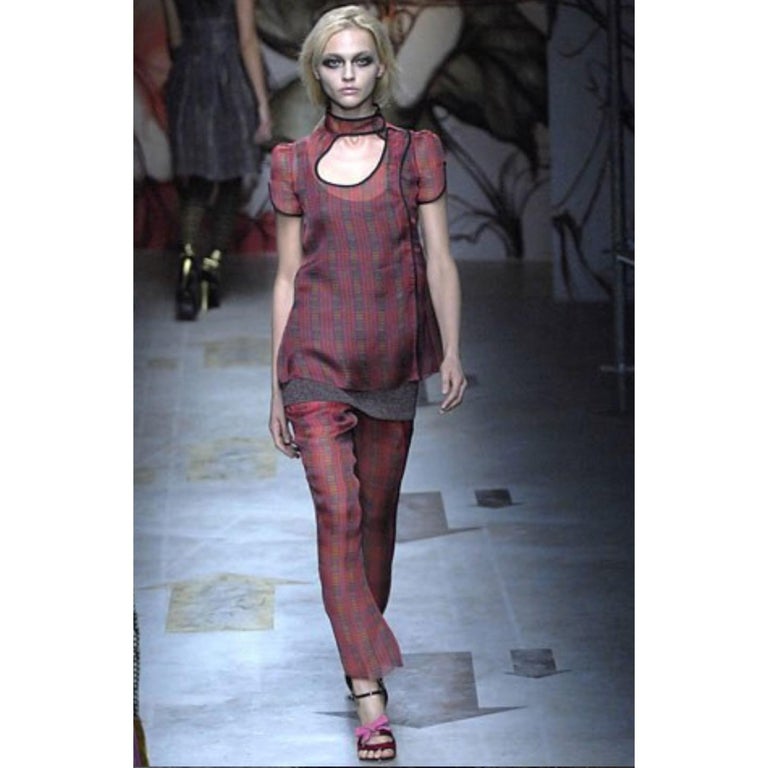 2008 Prada Runway Fairy Collection Silk Cut Out Tunic Blouse at 1stDibs