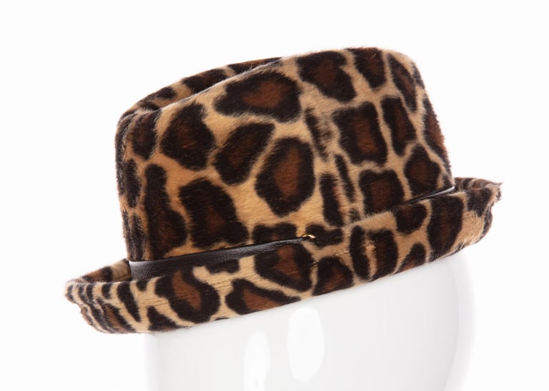 1970s Yves Saint Laurent Leopard Animal Print Hat YSL at 1stDibs ...