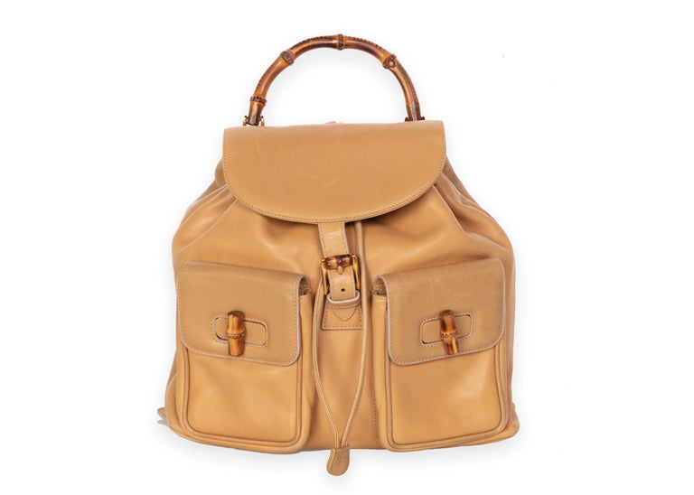Gucci Vintage Leather and Bamboo Handle Backpack at 1stDibs | gucci ...